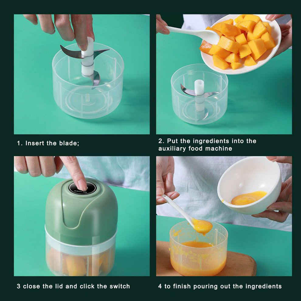 Máy xay mini tỏi ớt không dây cầm tay đa năng